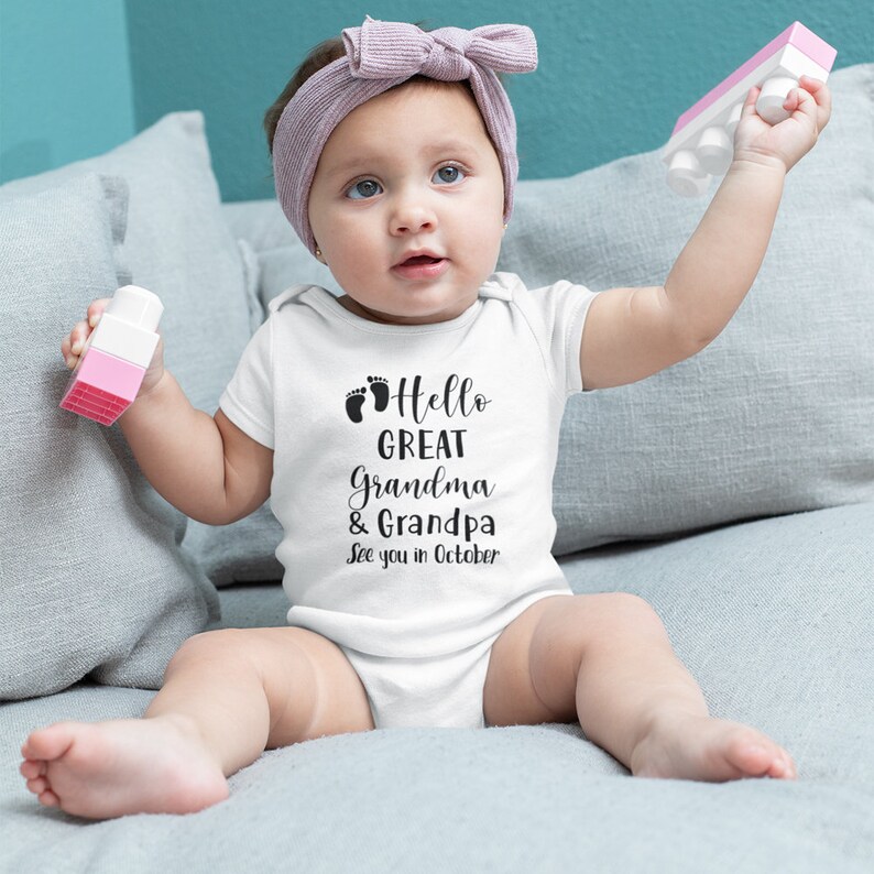 Customized Baby Onesie® Hello Great Grandma and Grandpa - Etsy