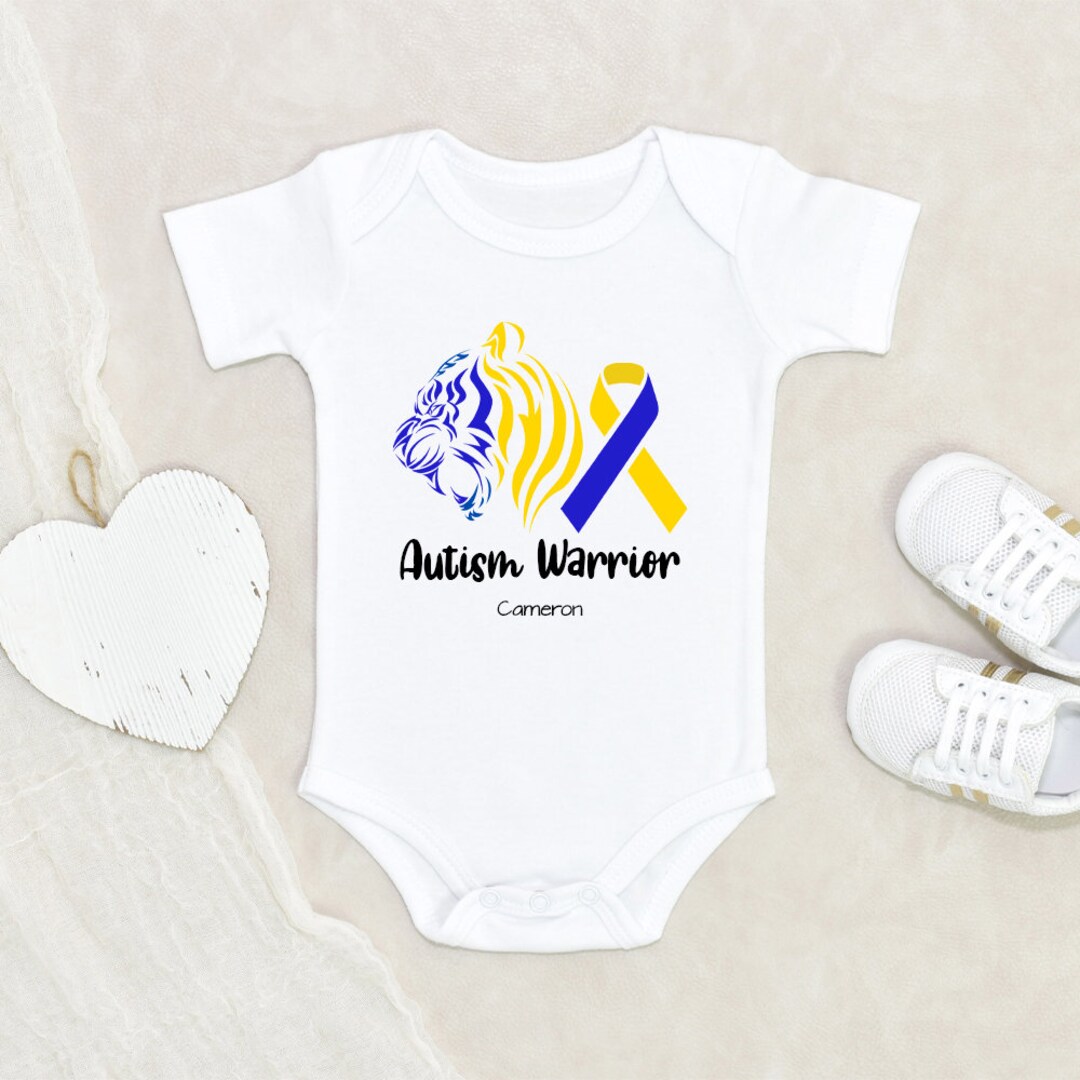 Tiger Onesie® Autism Fighter Personalized Baby Onesie® Ausome - Etsy