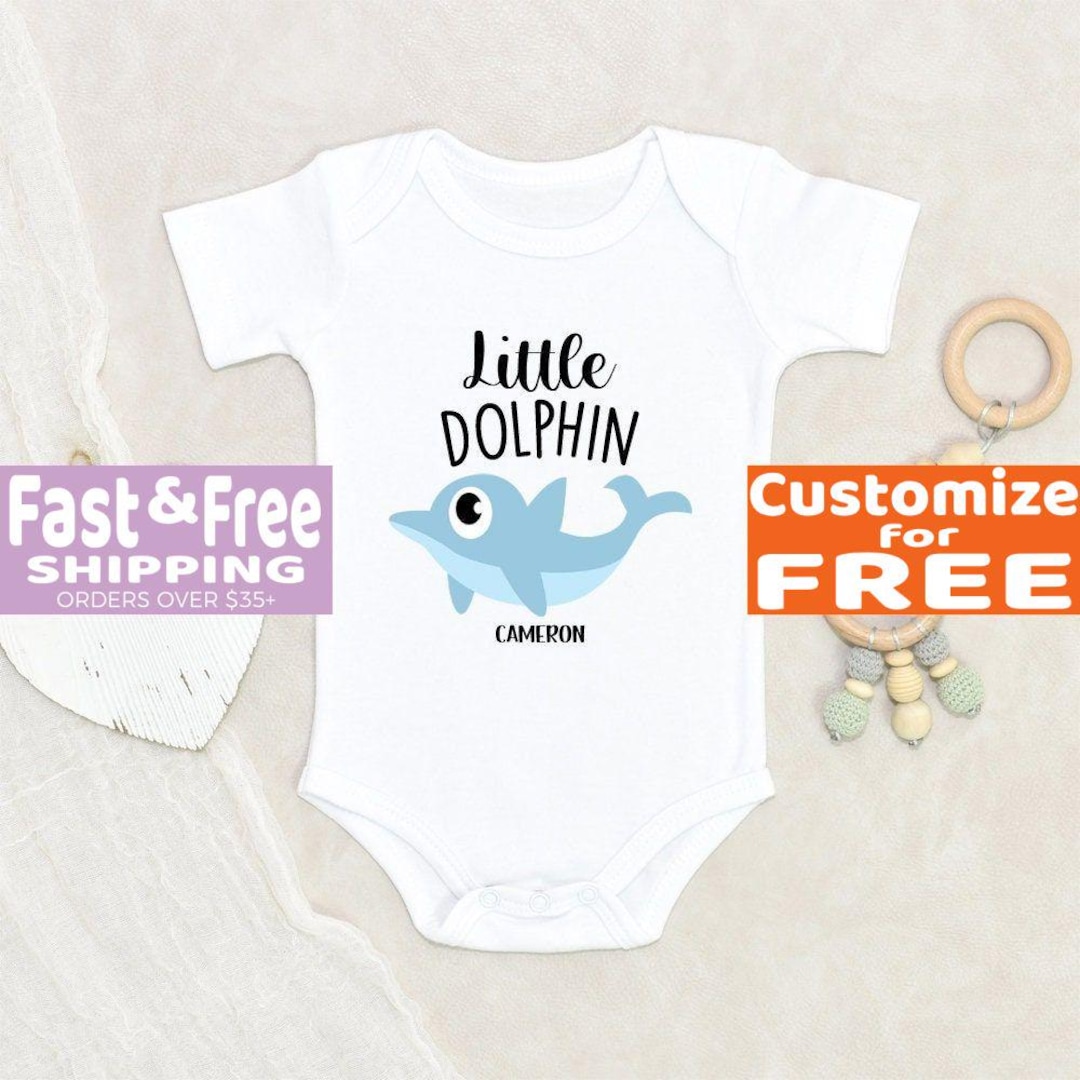 Sea Animals Baby Onesie® Little Dolphin Personalized Onesie® Custom ...
