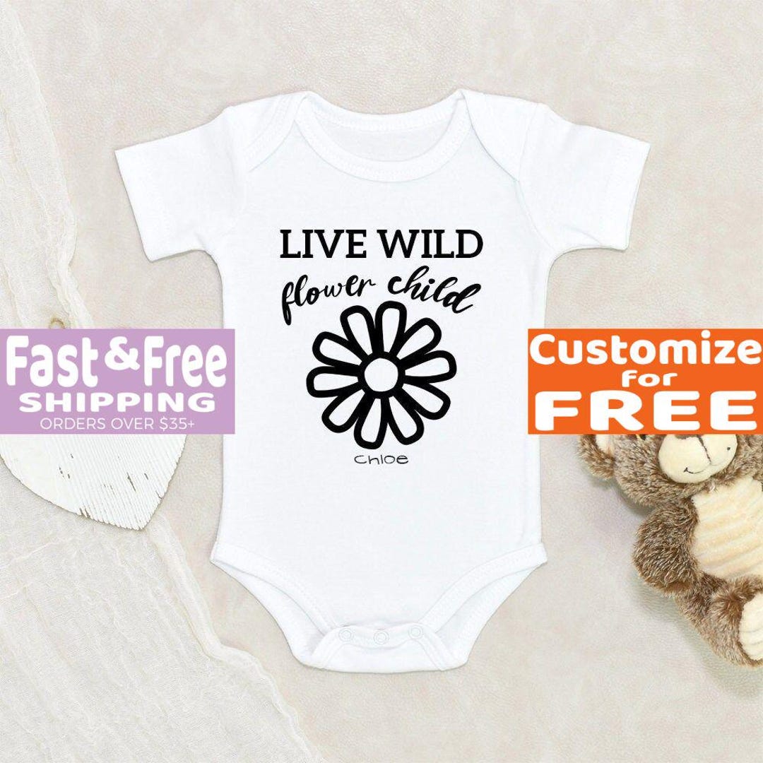 Bohemian Onesie® Living Wilds Flower Child Personalized Onesie® Flowers ...