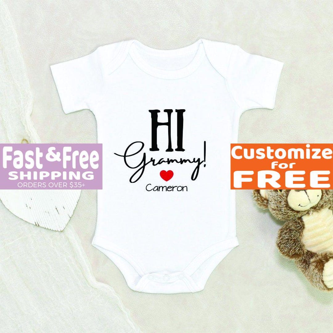 Hi Grammy Personalized Baby Onesie® - Custom Name Grandma Gift - Etsy