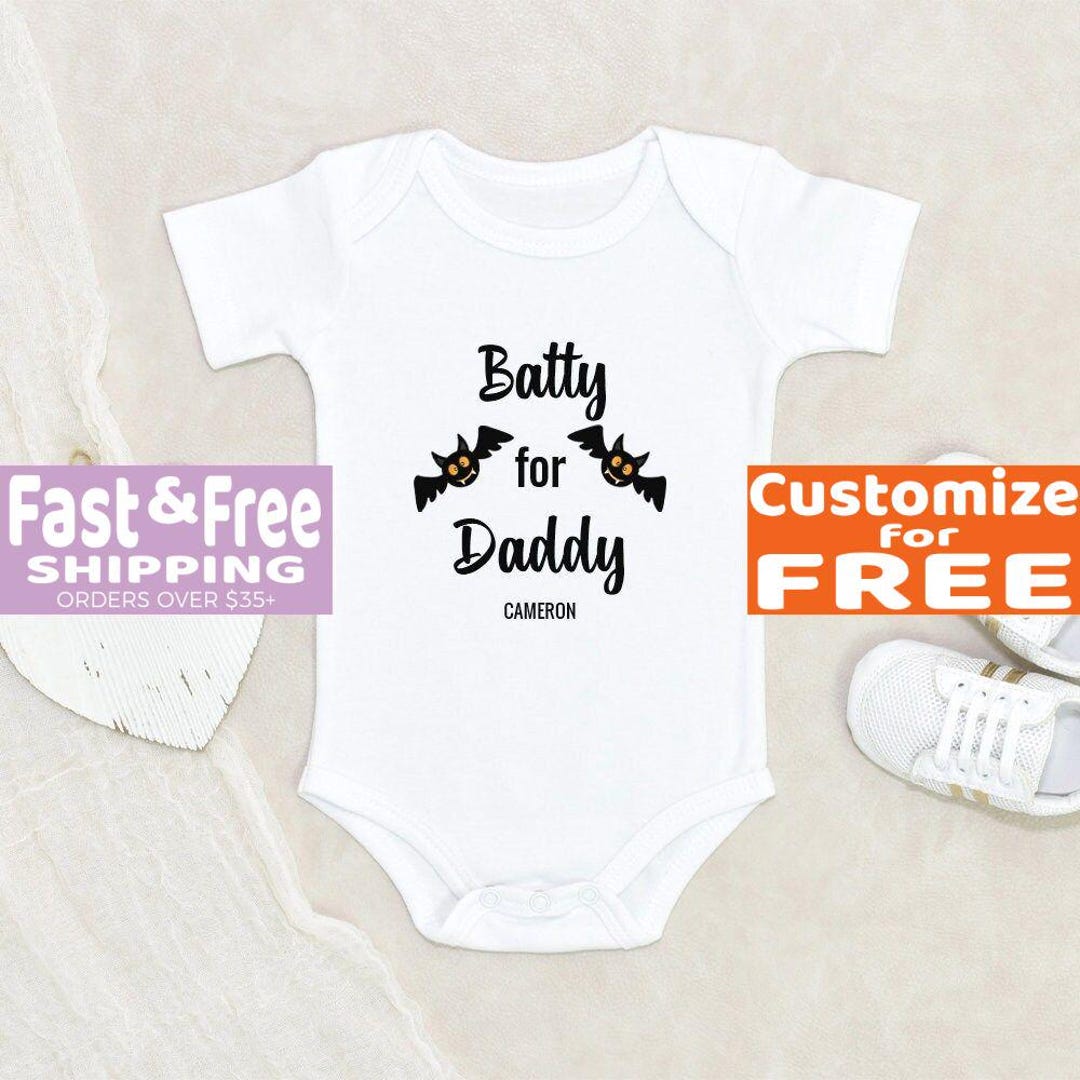 Funny Halloween Baby Onesie® Batty for Dad Personalized Name Baby ...