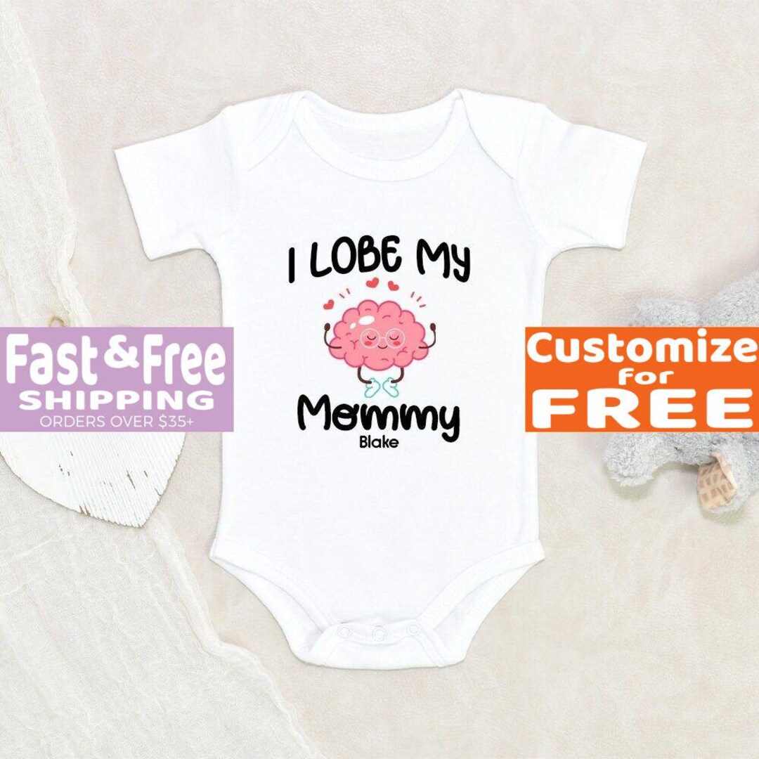 Brain Baby Onesie® Lobe Mom Personalized Baby Onesie® Psychology Baby ...