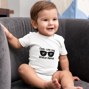 Funny Personalized Baby Clothes Cool Like My Uncle Personalized Onesie ...