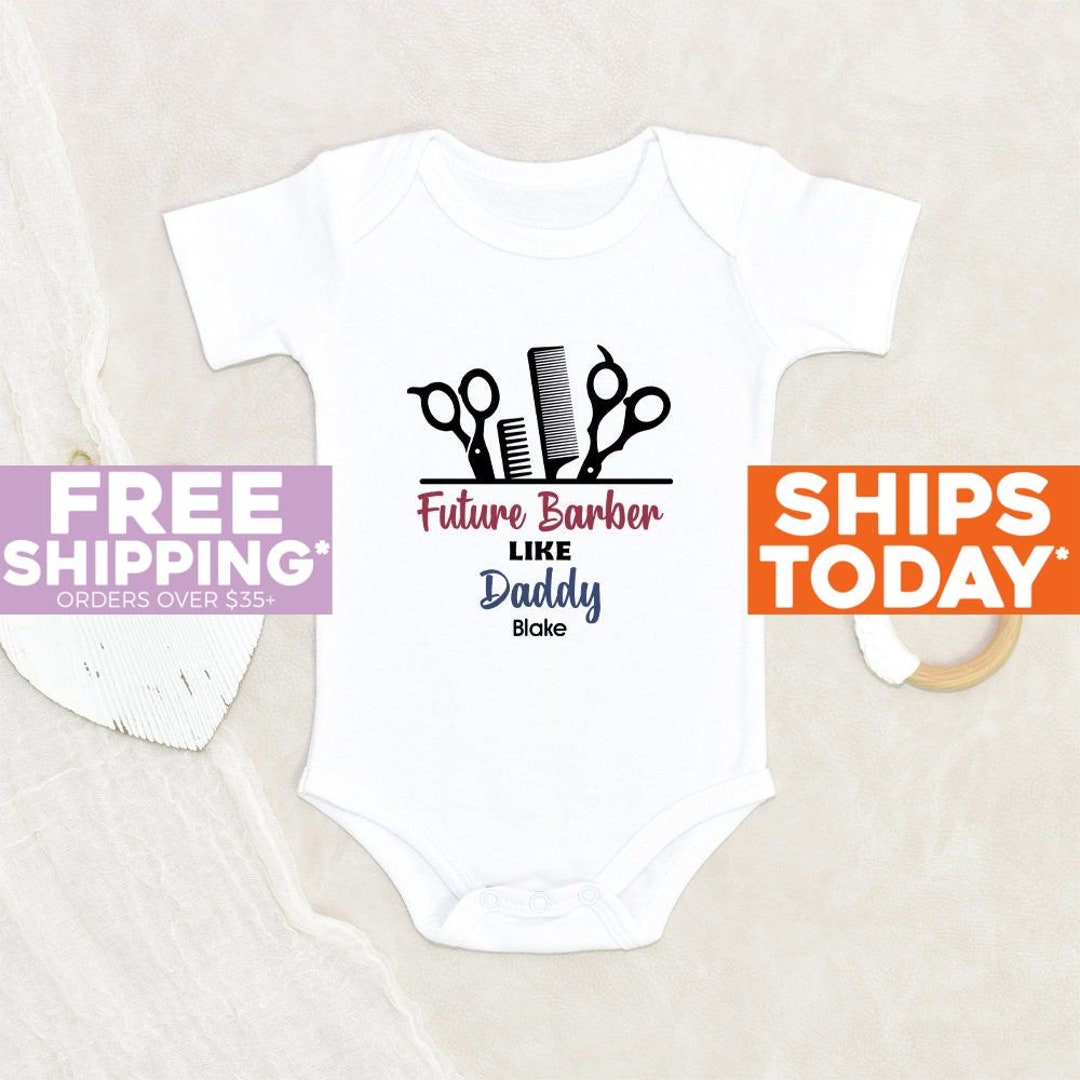 Barbers Baby Onesie® Soon Barbers Like Daddy Personalized Baby Onesie ...