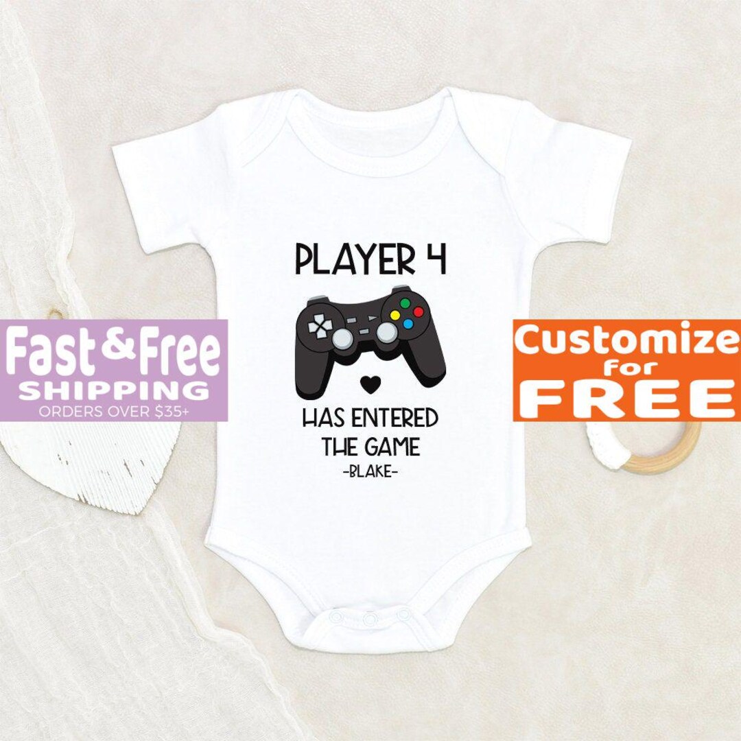 Gamer Baby Onesie: Player Four Personalized Pregnancy Announcement - Etsy