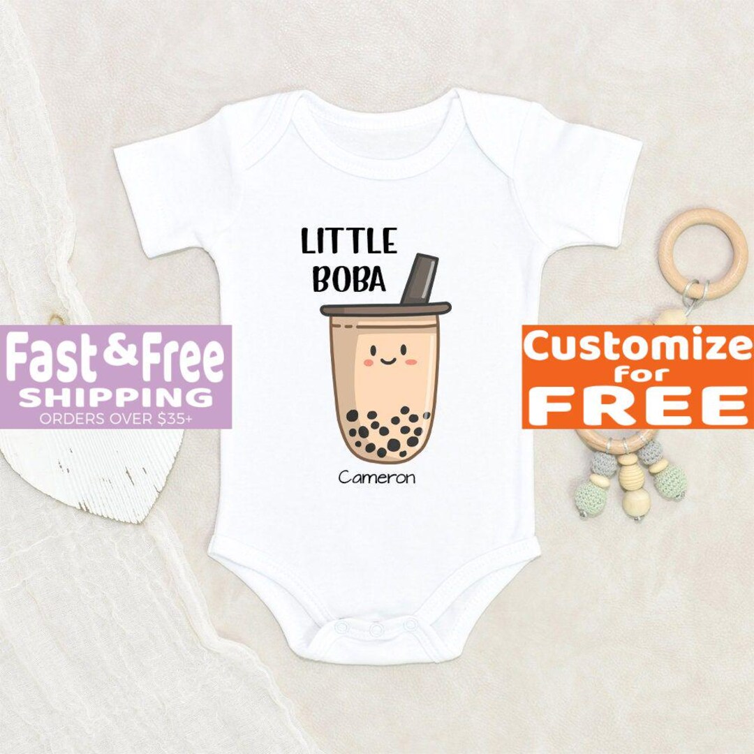 Bubble Teas Baby Onesie® Little Boba Personalized Baby Onesie® Funny ...