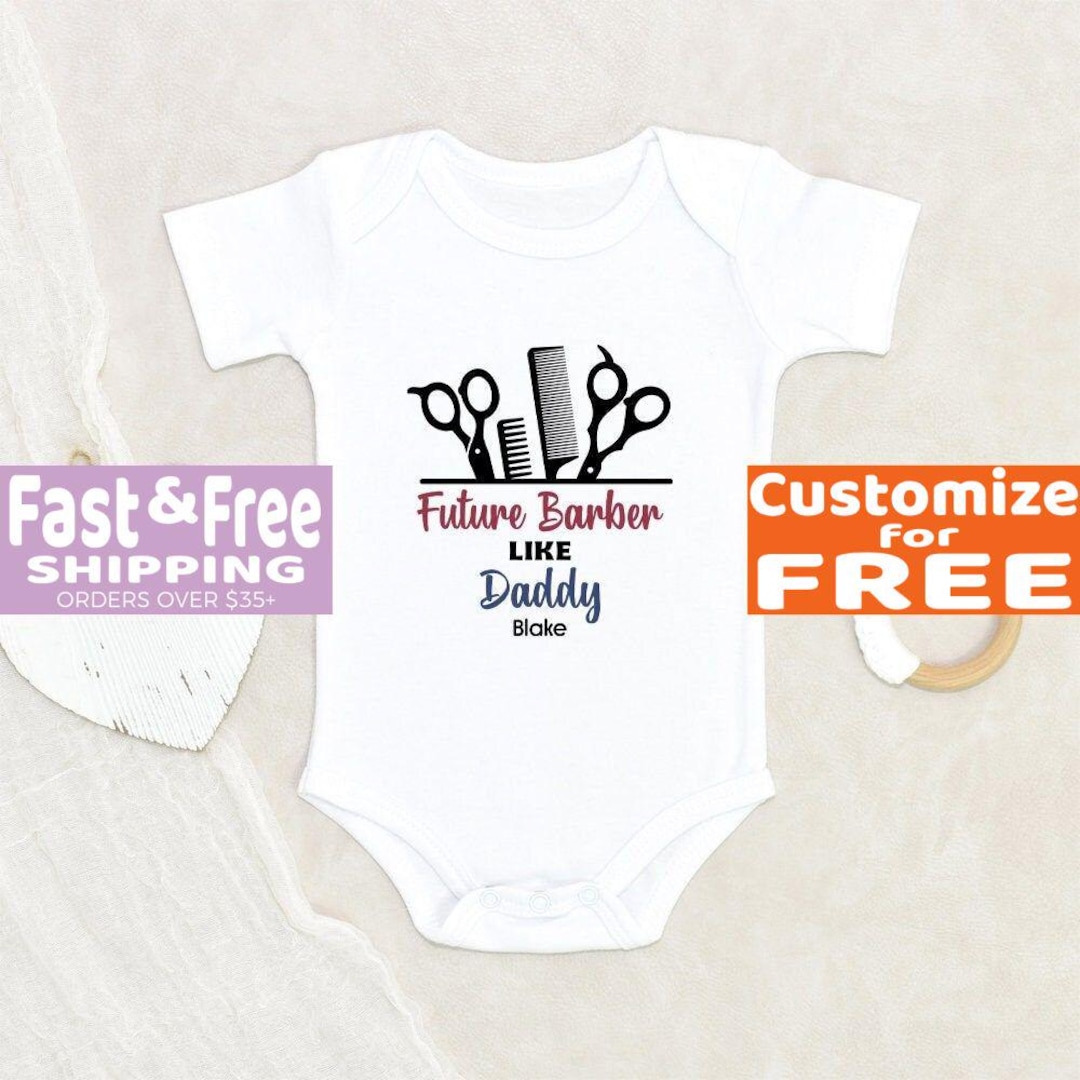Barbers Baby Onesie® Soon Barbers Like Daddy Personalized Baby Onesie ...