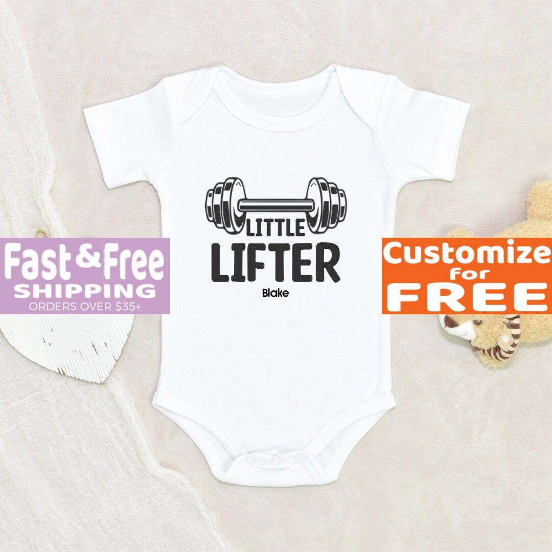 Little Lifter Baby Onesie: Personalized Weightlifting Bodysuit - Etsy