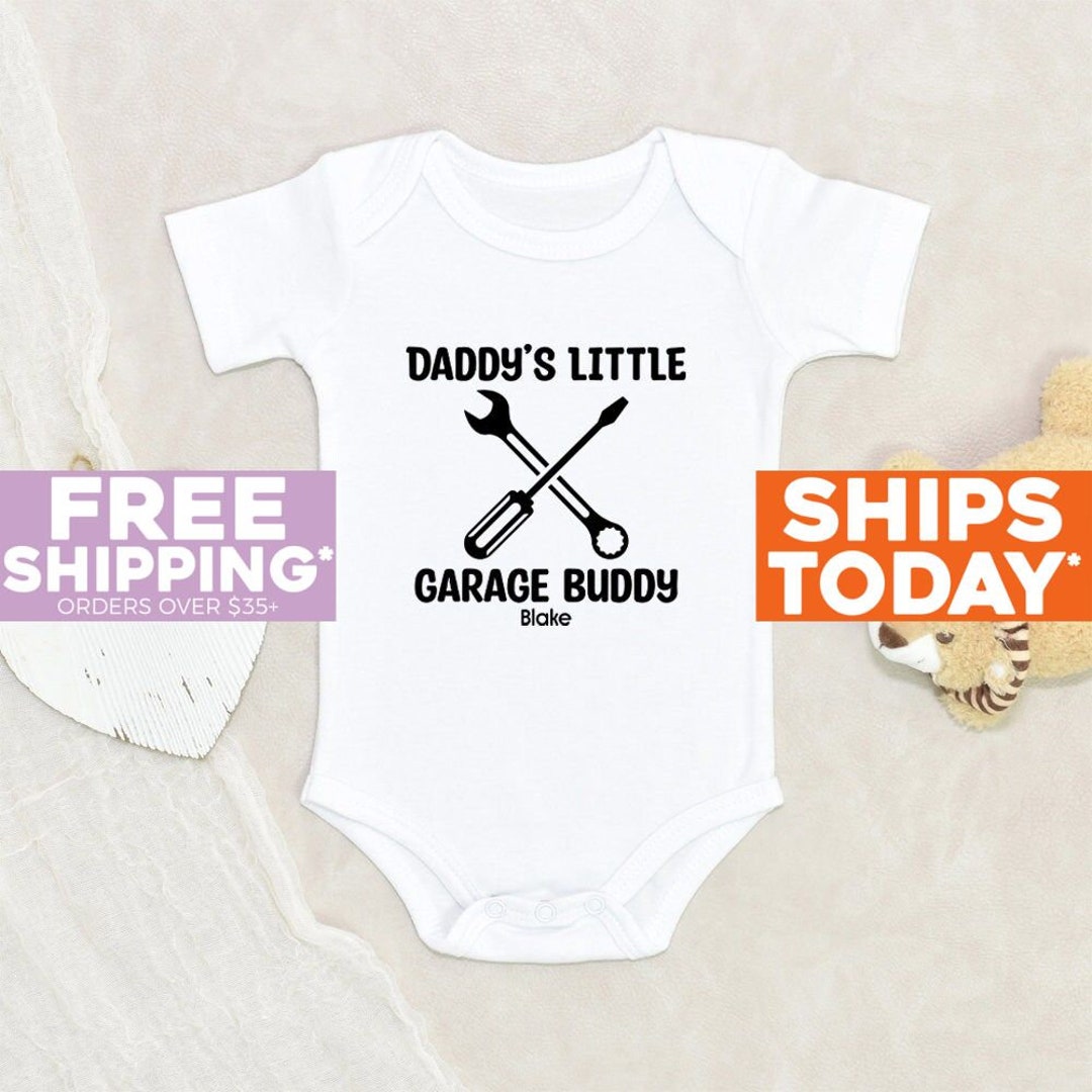 Mechanic Dad Onesie® Daddy's Little Garages Partner Personalized Baby ...