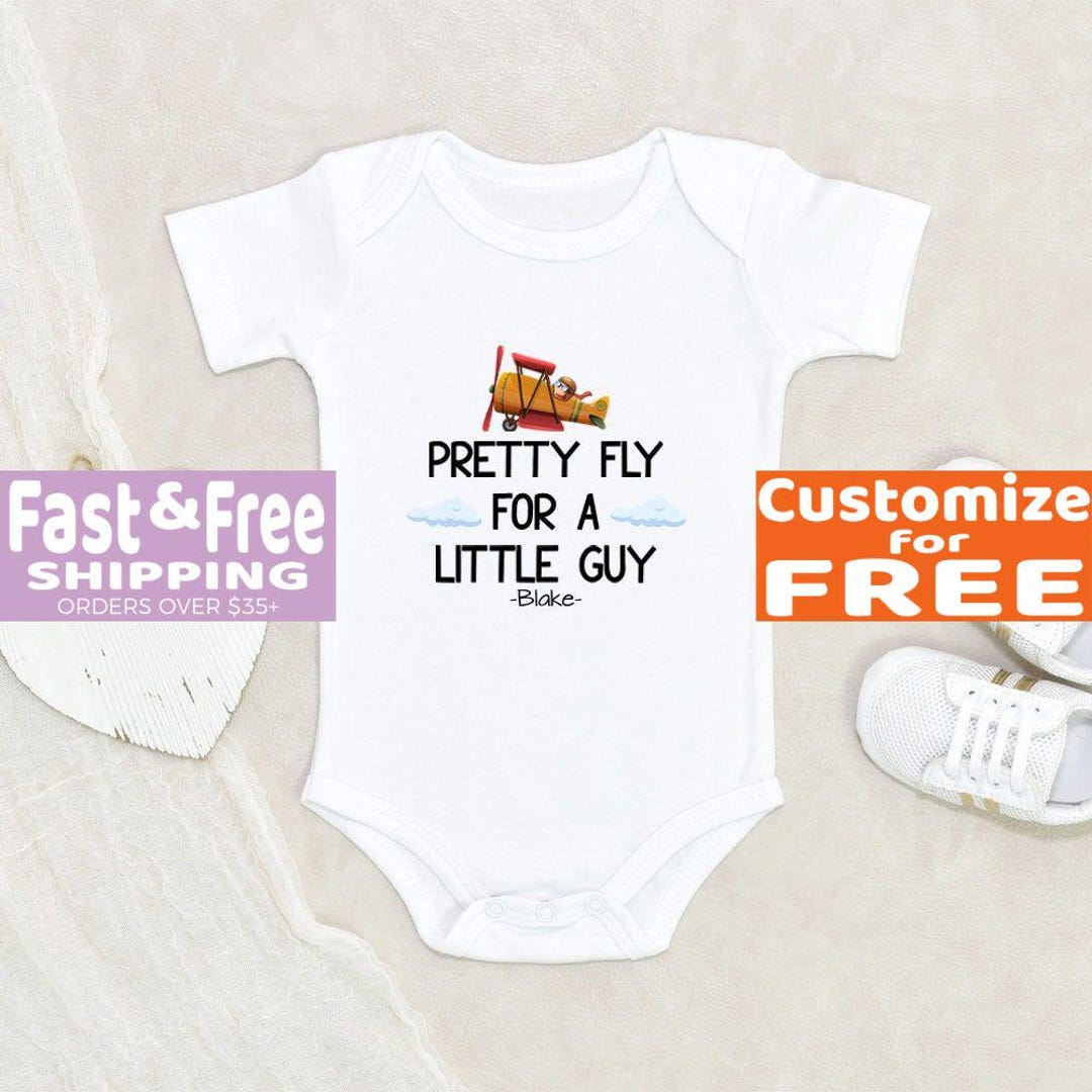 Cute Baby Onesie® Airplane and Clouds Personalized Baby Onesie ...