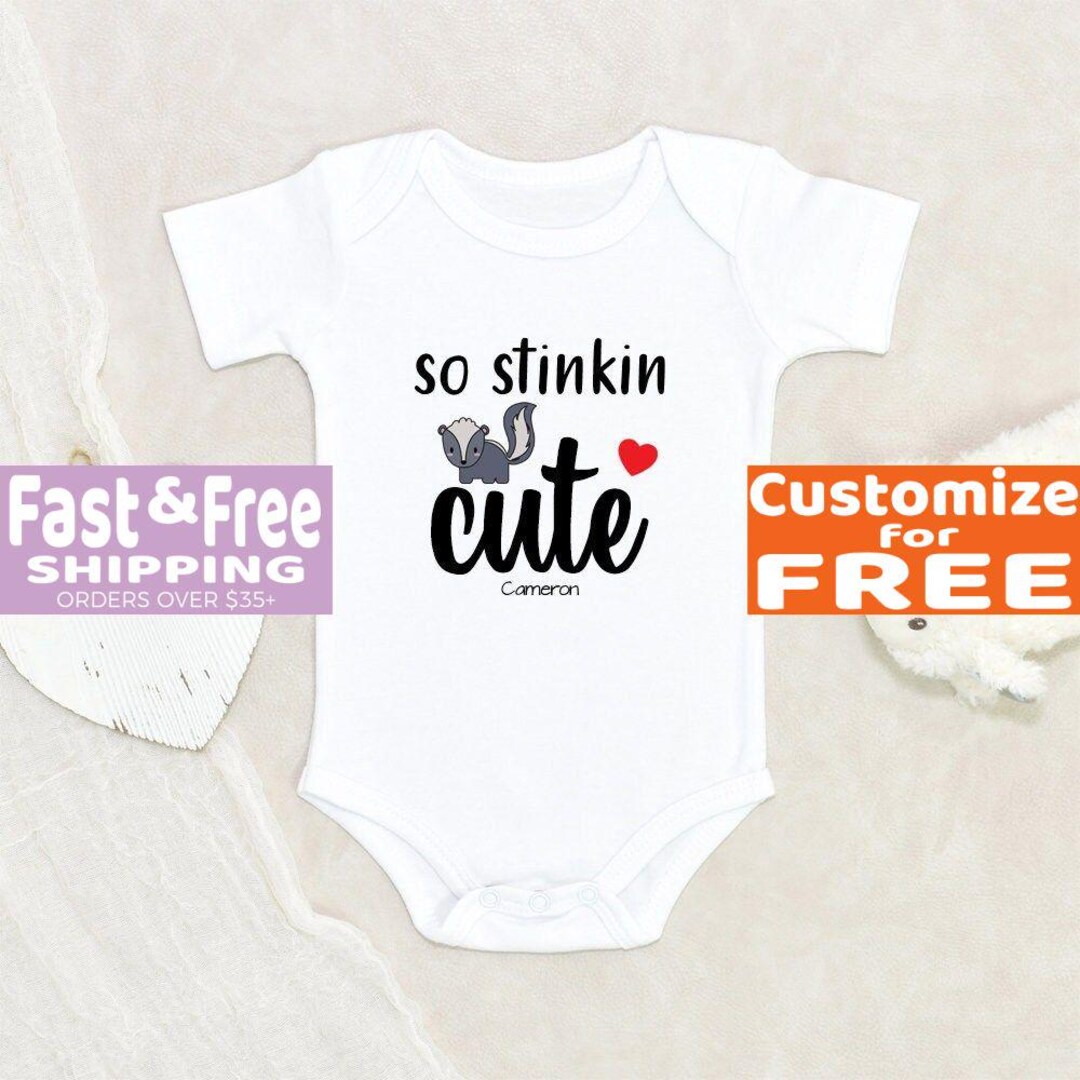 Skunks Baby Onesie® Stinkin Cute Personalized Baby Onesie® Animals Baby ...