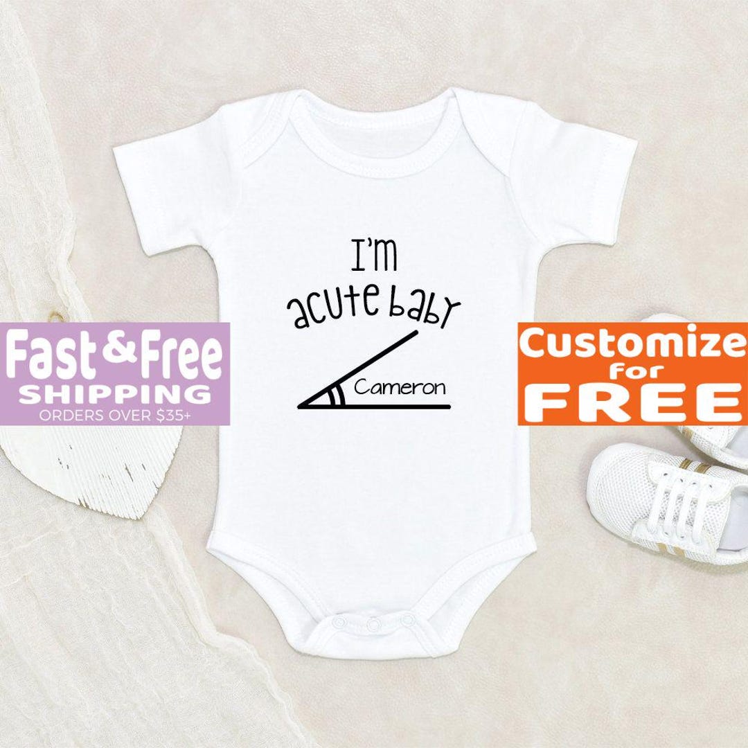 Math Lover Baby Onesie® I'm Acute Baby Personalized Name Onesie® Funny ...