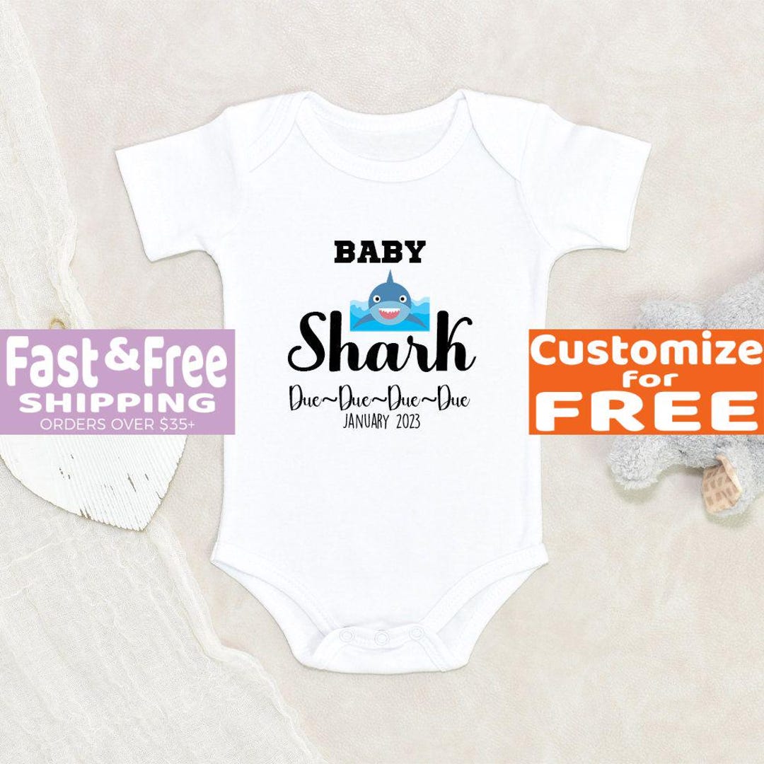 Cute Animals Baby Onesie® Shark Due Due Due Due Personalized Baby ...