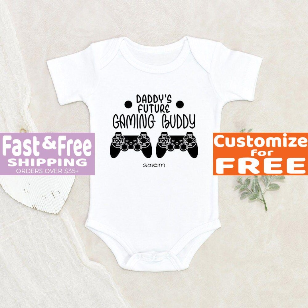 Gamer Baby Onesie® Daddy's Soonest Gaming Partner Personalized Baby ...