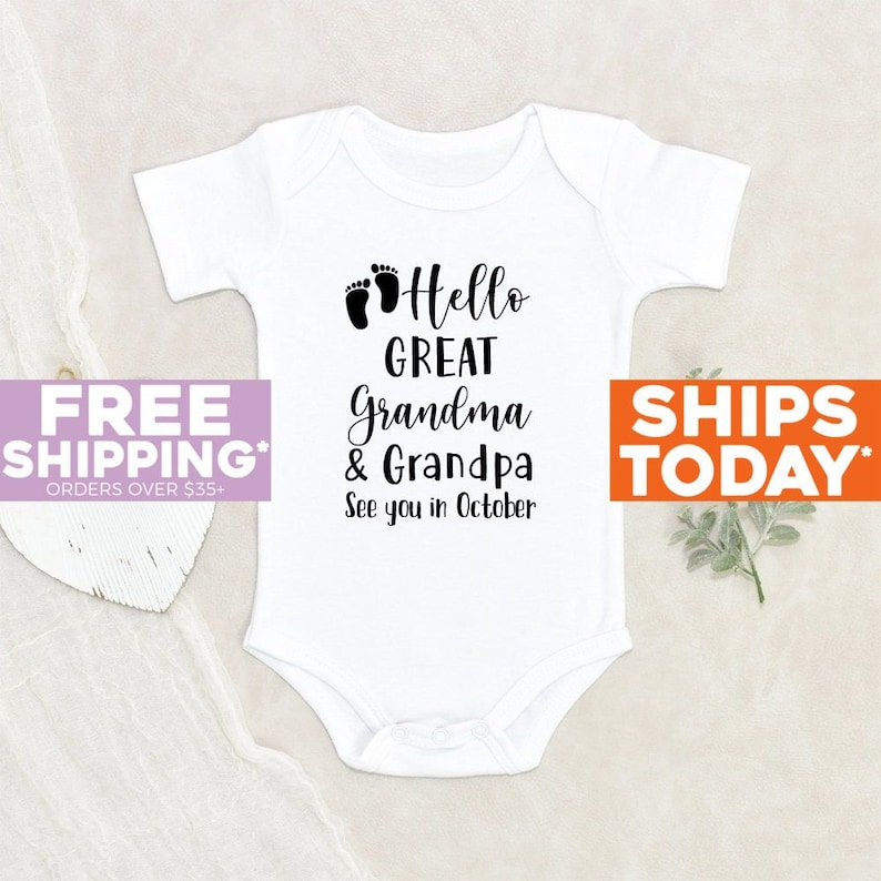 Customized Baby Onesie® Hello Great Grandma and Grandpa - Etsy