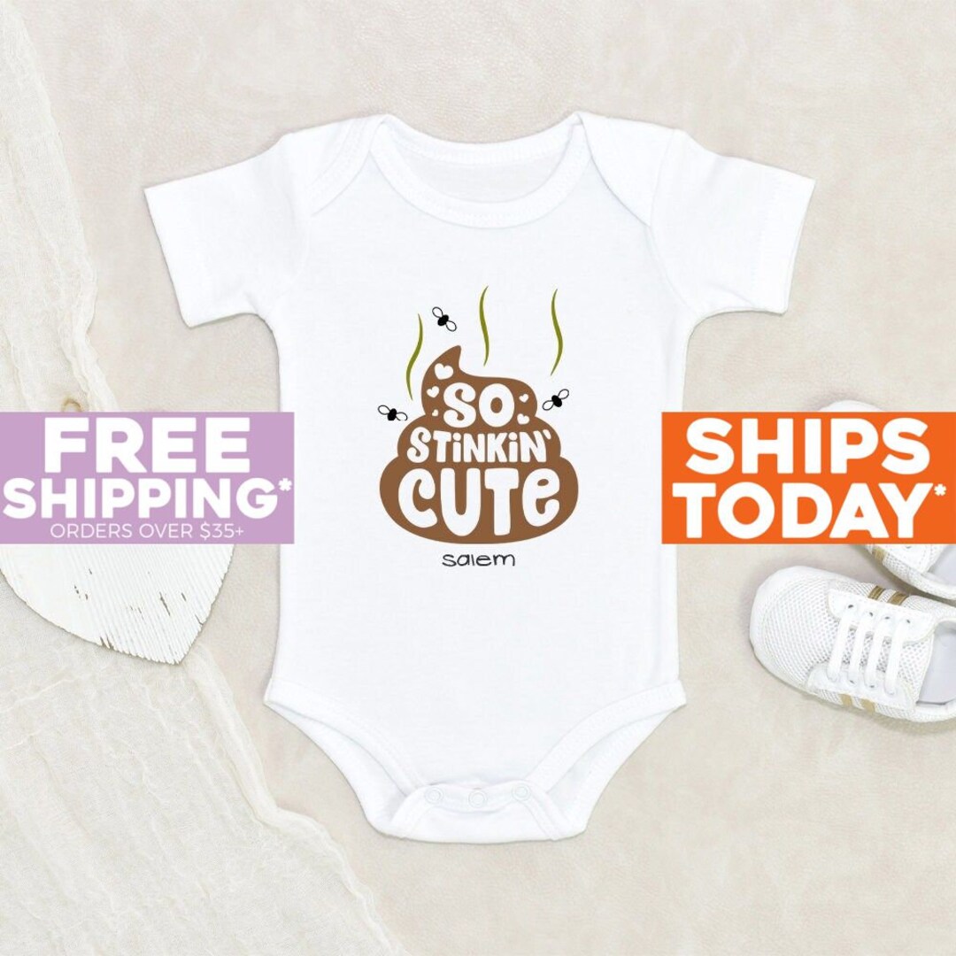 Poop Baby Onesie® Very Stinkin Cute Personalized Baby Onesie® Funny ...