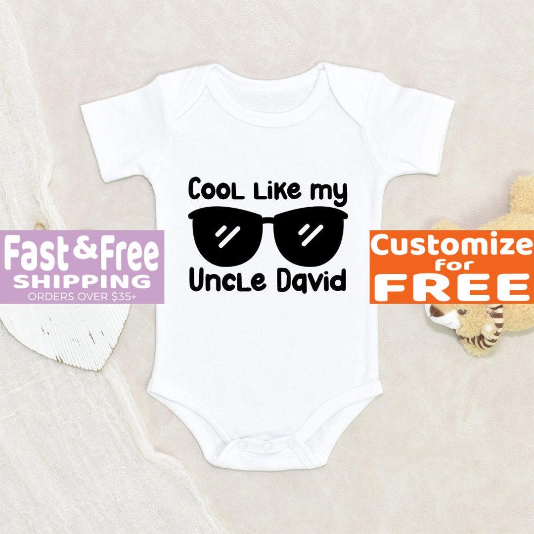 Funny Personalized Baby Clothes Cool Like My Uncle Personalized Onesie ...