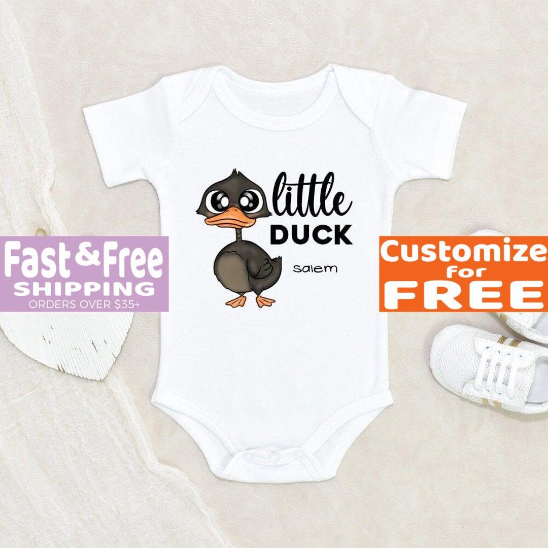 Funny Animals Onesie® Little Duck Personalized Baby Onesie® Custom Baby ...