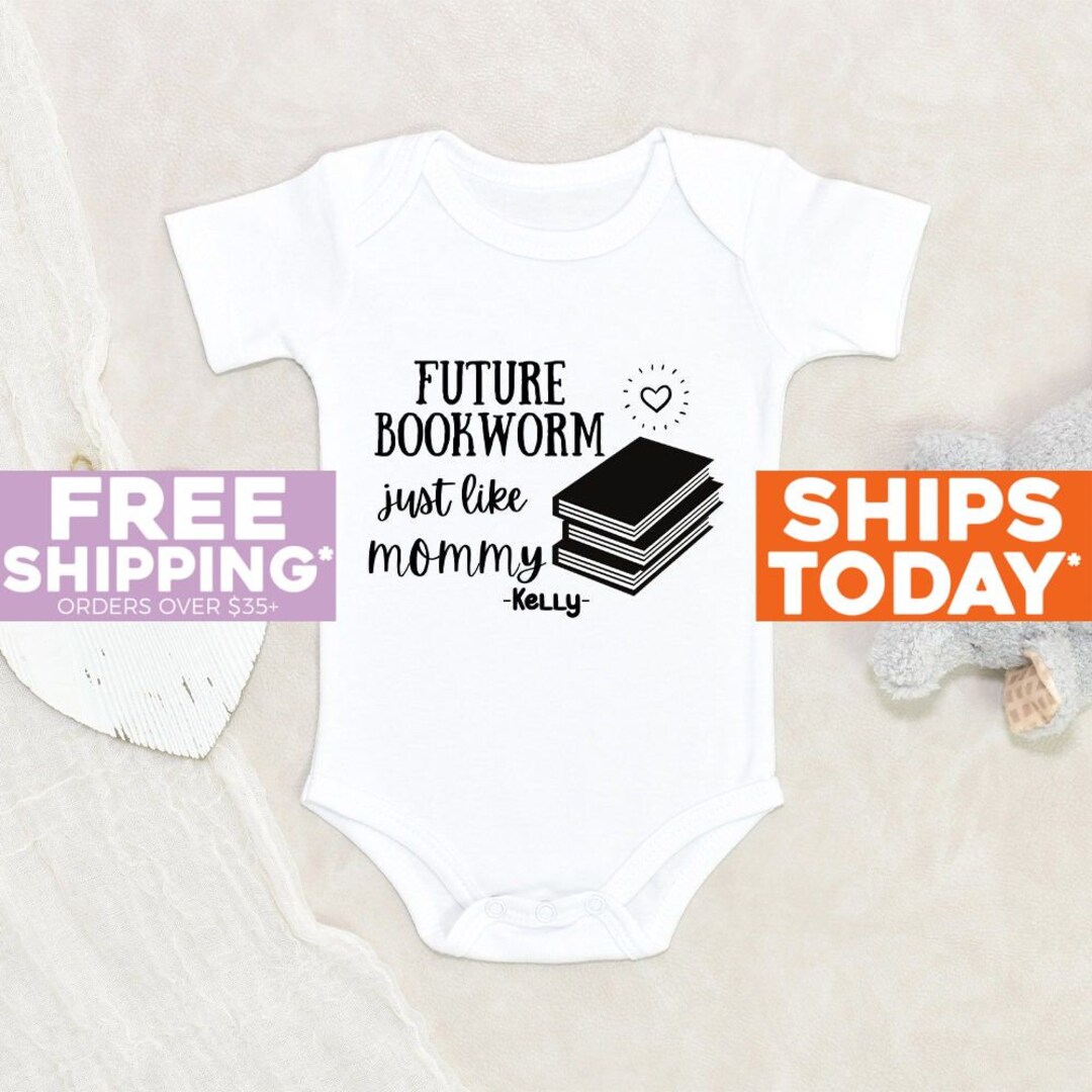 Book Lover Baby Onesie® Future Bookworm Just Like Mommy - Etsy