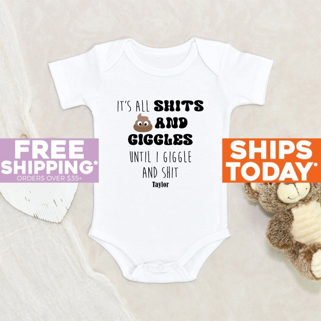 Poop Baby Onesie® It is All Shits and Giggles Personalized - Etsy