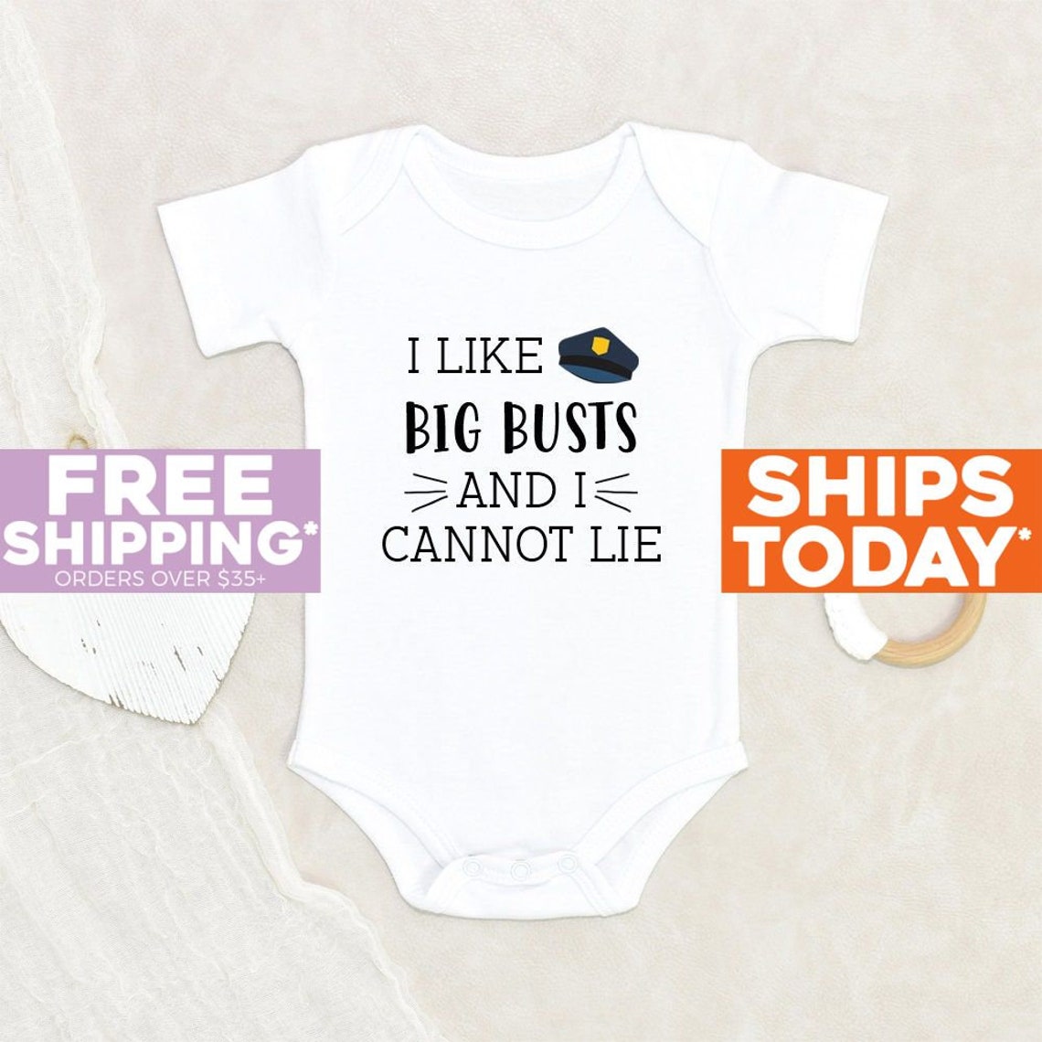 Funny Police Baby Onesie® I Like Big Busts and I Cannot Lie - Etsy
