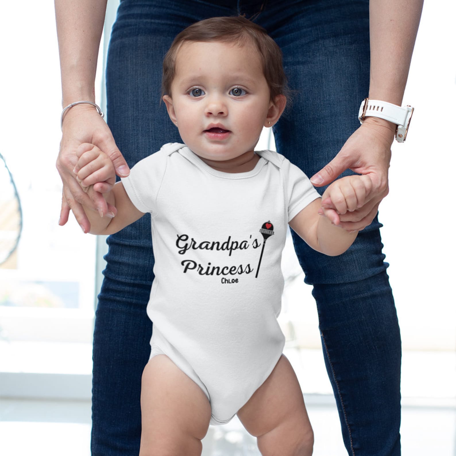 Grandpa Announcement Onesie® Grandpa's Princess | Etsy