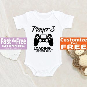 Soon Gamer Baby Onesie® Player 3 Loading Personalized Onesie® Pregnancy ...