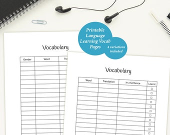 Language Learning Template - Etsy