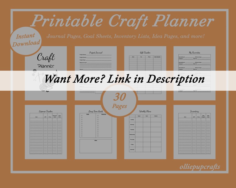 Project Planner Printable for Crafters Project Planner - Etsy