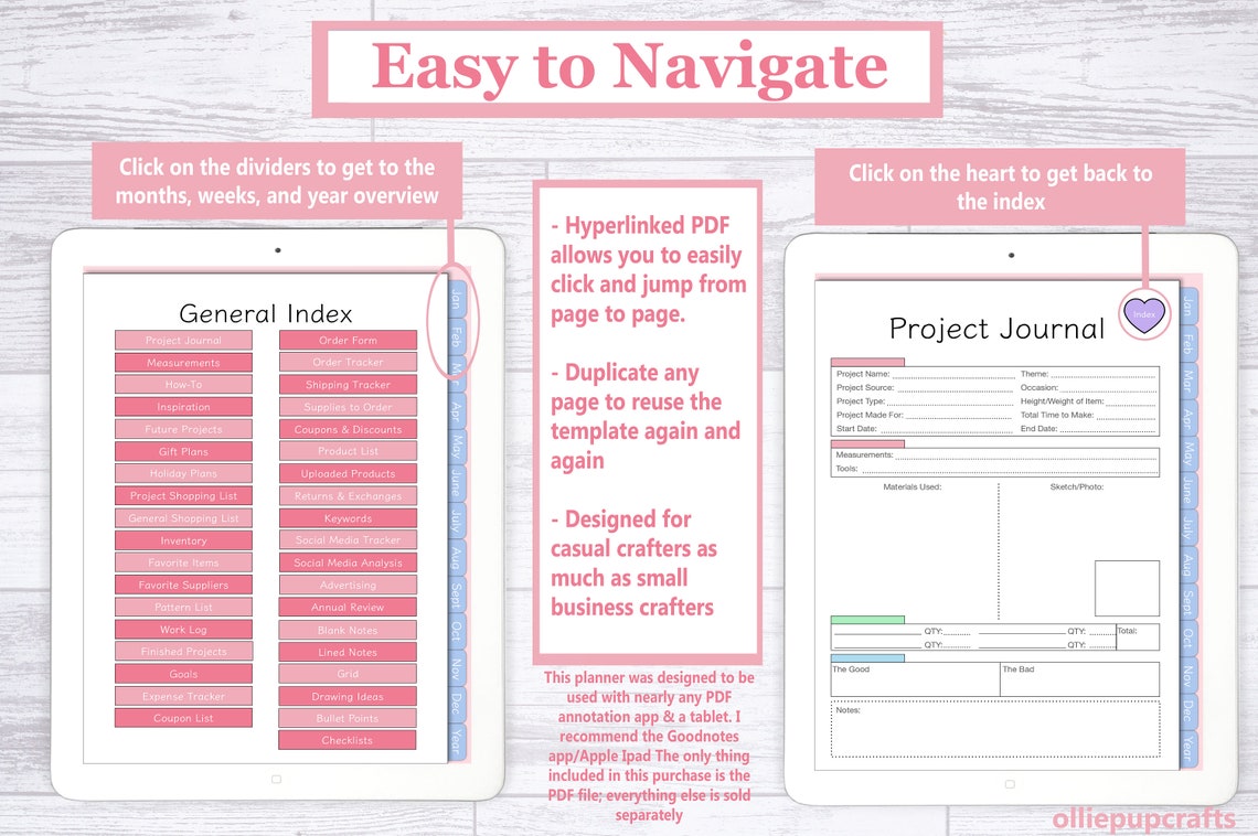 Planner for Creatives, Craft Journal, Digital Craft Planner, Project ...