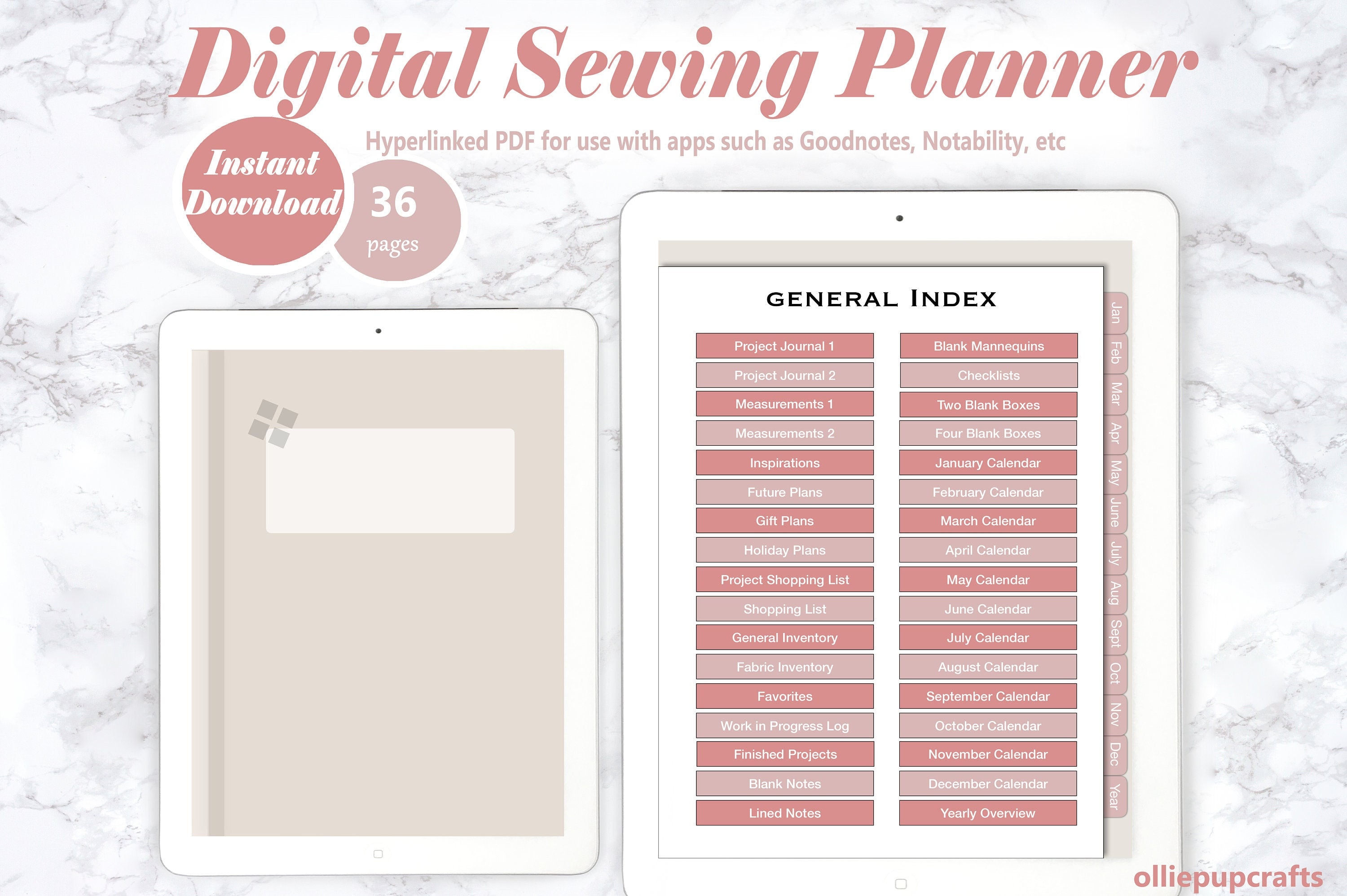 Sewing Planner, Digital Sewing Journal, Sewing Notebook for Seamstress ...
