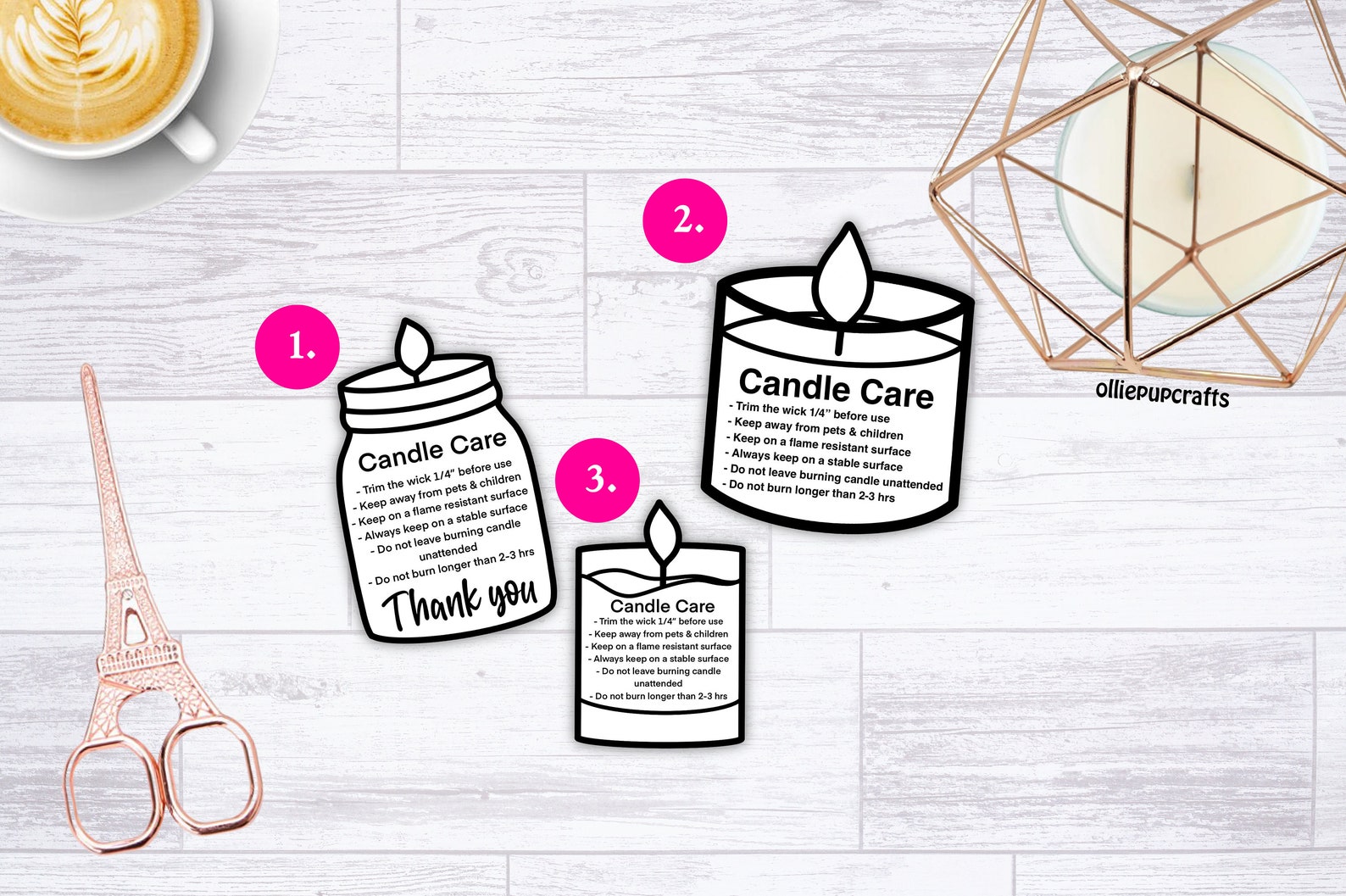 Candle Care Card, Printable Candle Label, Care Instructions for Candle ...