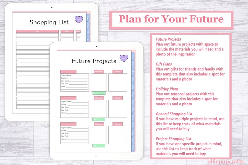 Planner for Creatives, Craft Journal, Digital Craft Planner, Project ...