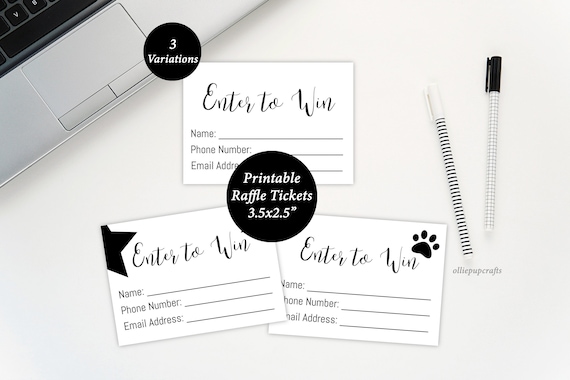 Raffle Ticket Template Printable 3 Variations Gift Basket - Etsy