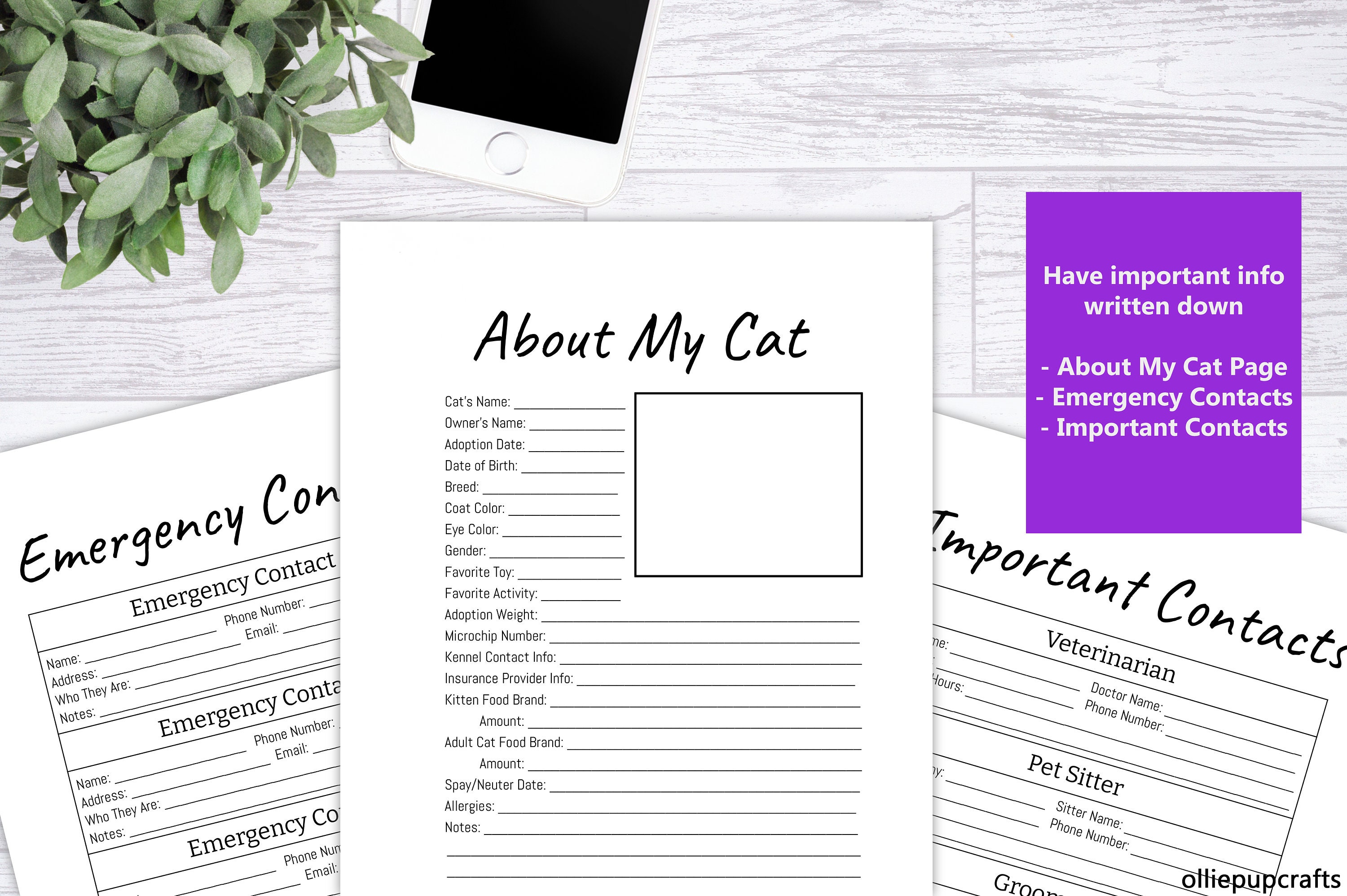 Pet Planner Printable, Cat Journal, Kitten Journal Template, Pet Care ...