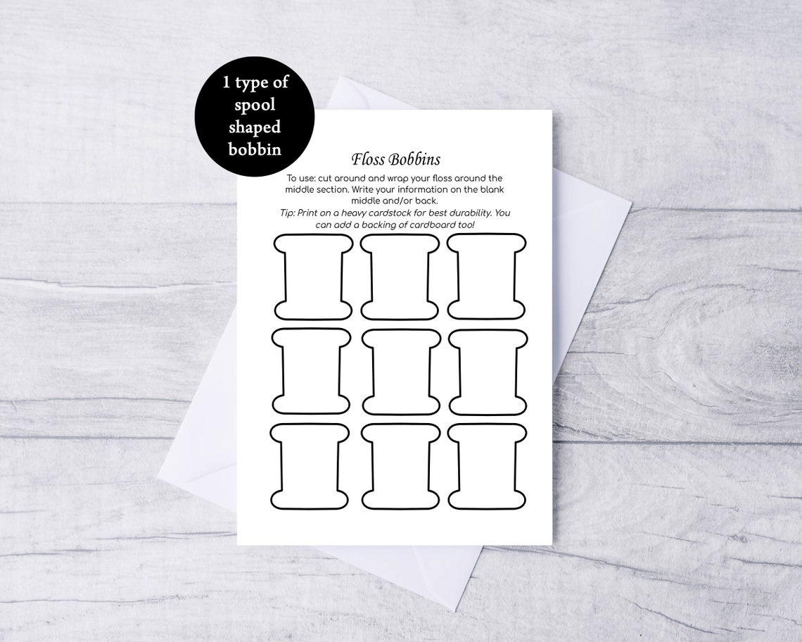 Printable Thread Spool, Floss Bobbin, Embroidery Thread Bobbin, Dog ...