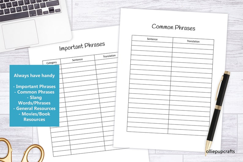Language Learning Planner, Printable Language Notebook, Language Study ...