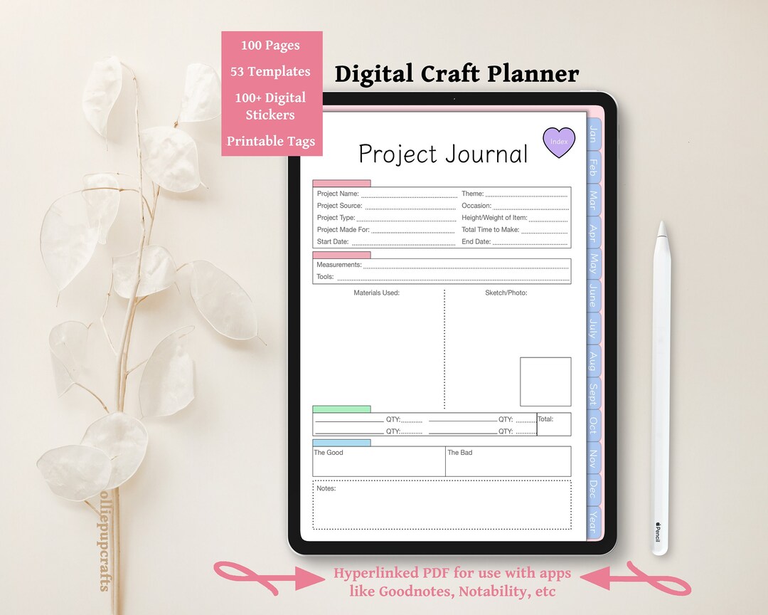 Planner for Creatives, Craft Journal, Digital Craft Planner, Project ...