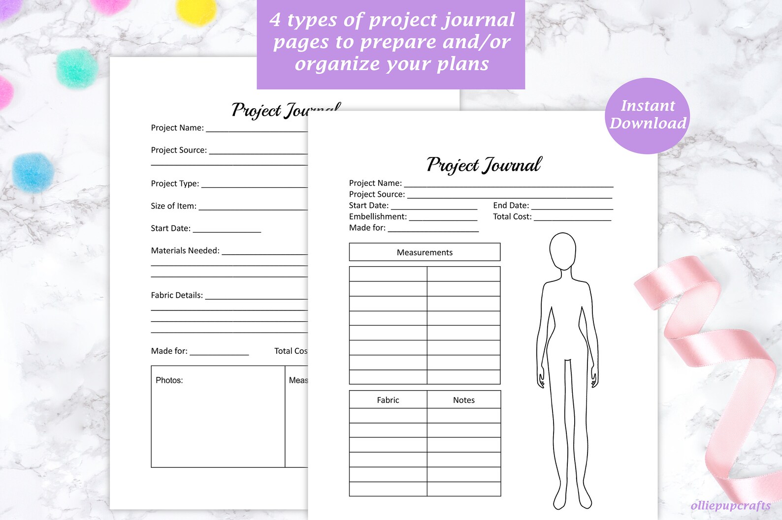 Sewing Planner Printable Sewing Notebook Seamstress Journal Etsy