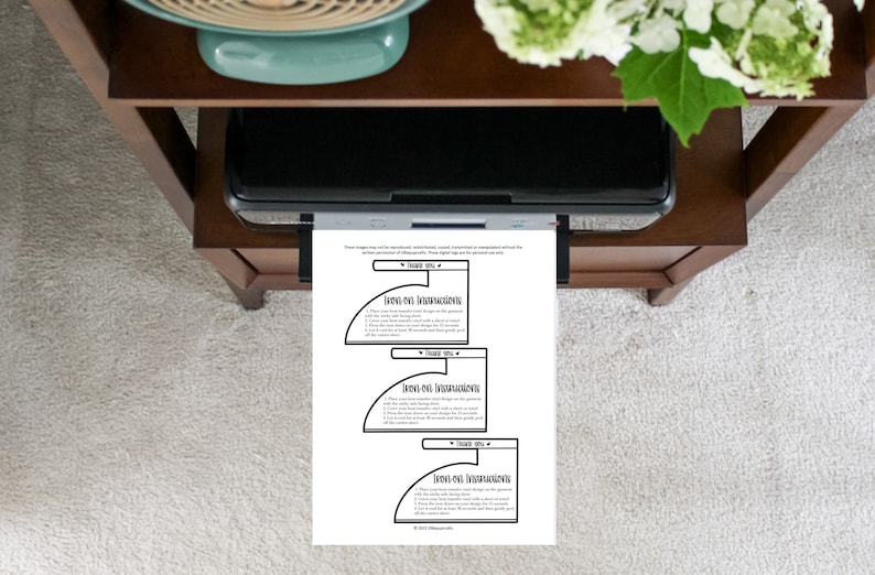 Printable Iron on Instructions, How to Apply Decal, Heat Transfer Vinyl ...
