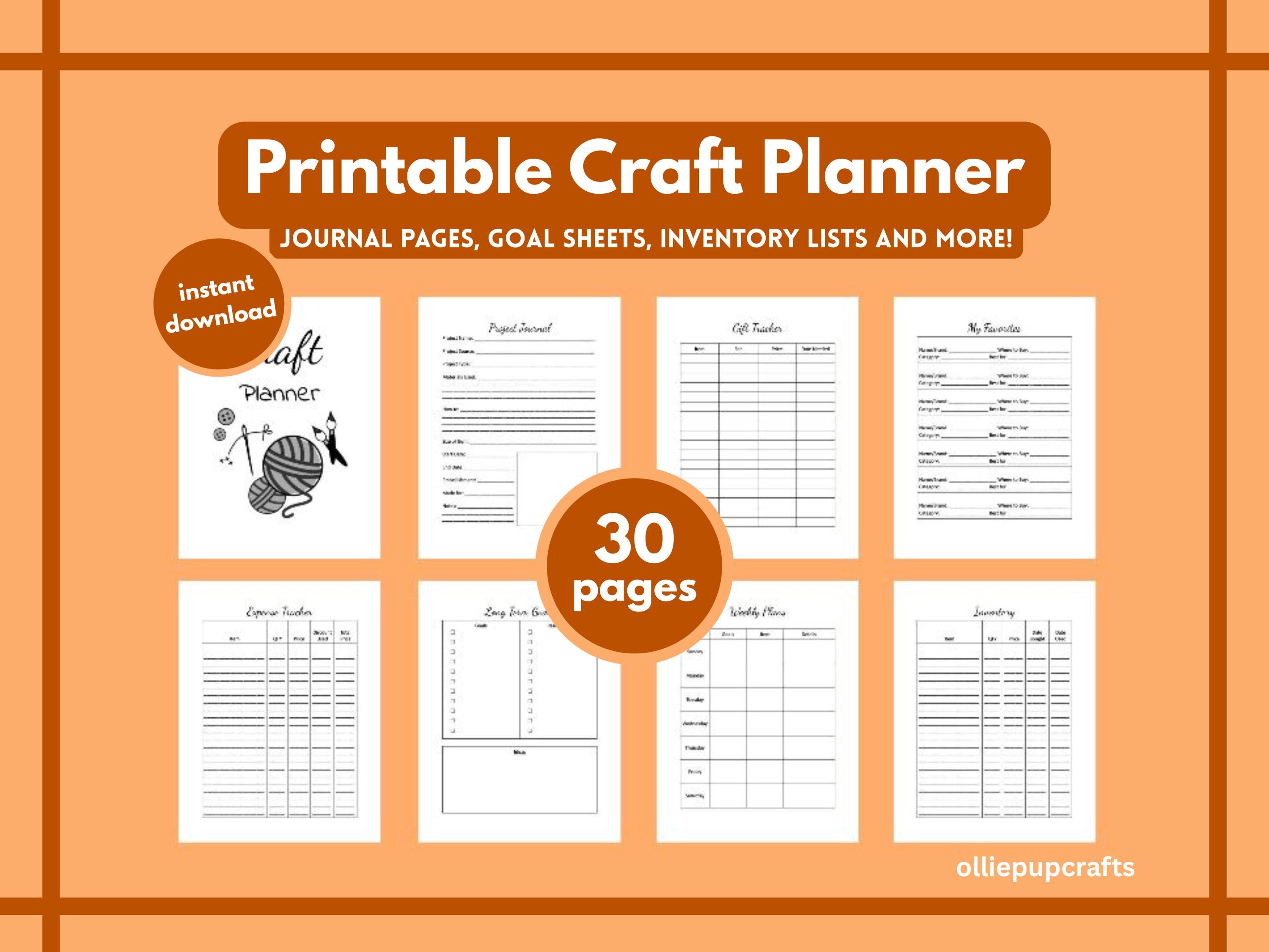 Printable Craft Planner, Craft Journal, Planner for Crafters, Craft ...