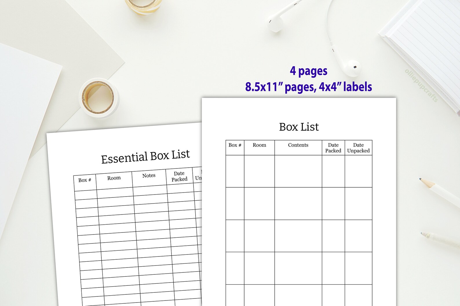Moving Box Labels, Printable Moving Checklist, Moving Box Labels ...