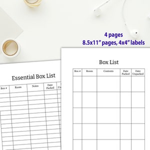 Moving Box Labels, Printable Moving Checklist, Moving Box Labels ...