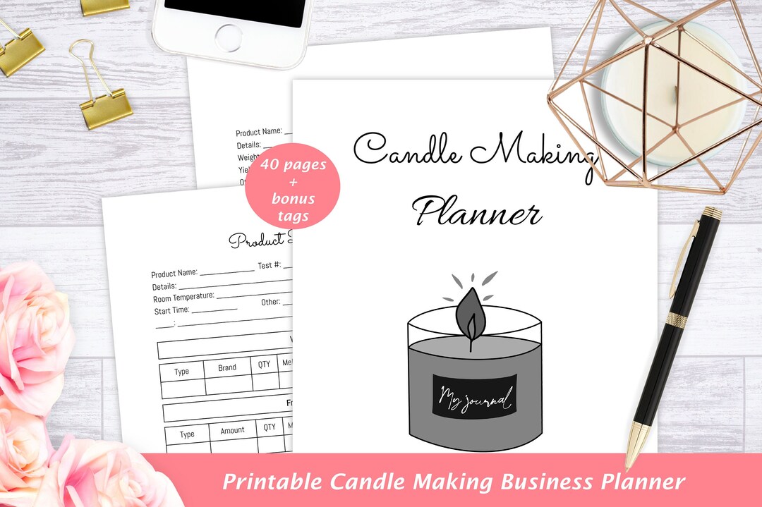 Candle Making Business Planner Printable, Candle Testing Template ...