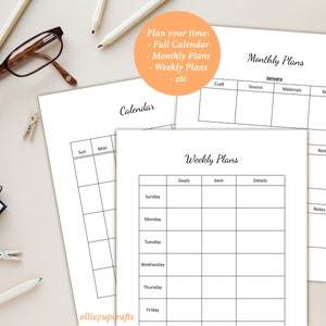 Printable Craft Planner, Craft Journal, Planner for Crafters, Craft ...