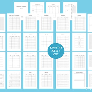 Language Learning Planner, Printable Language Notebook, Language Study ...