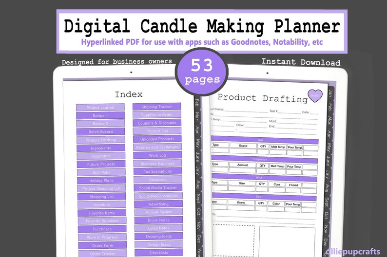 Candle Making Business Planner, Digital Small Business Notebook, Small ...