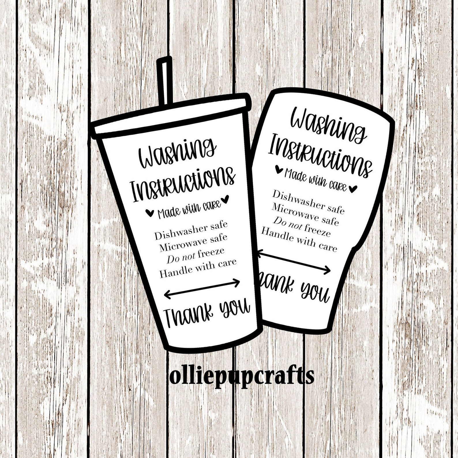 Printable Care Card Bundle, Cup Care Instructions, Tumbler Care Sheets ...