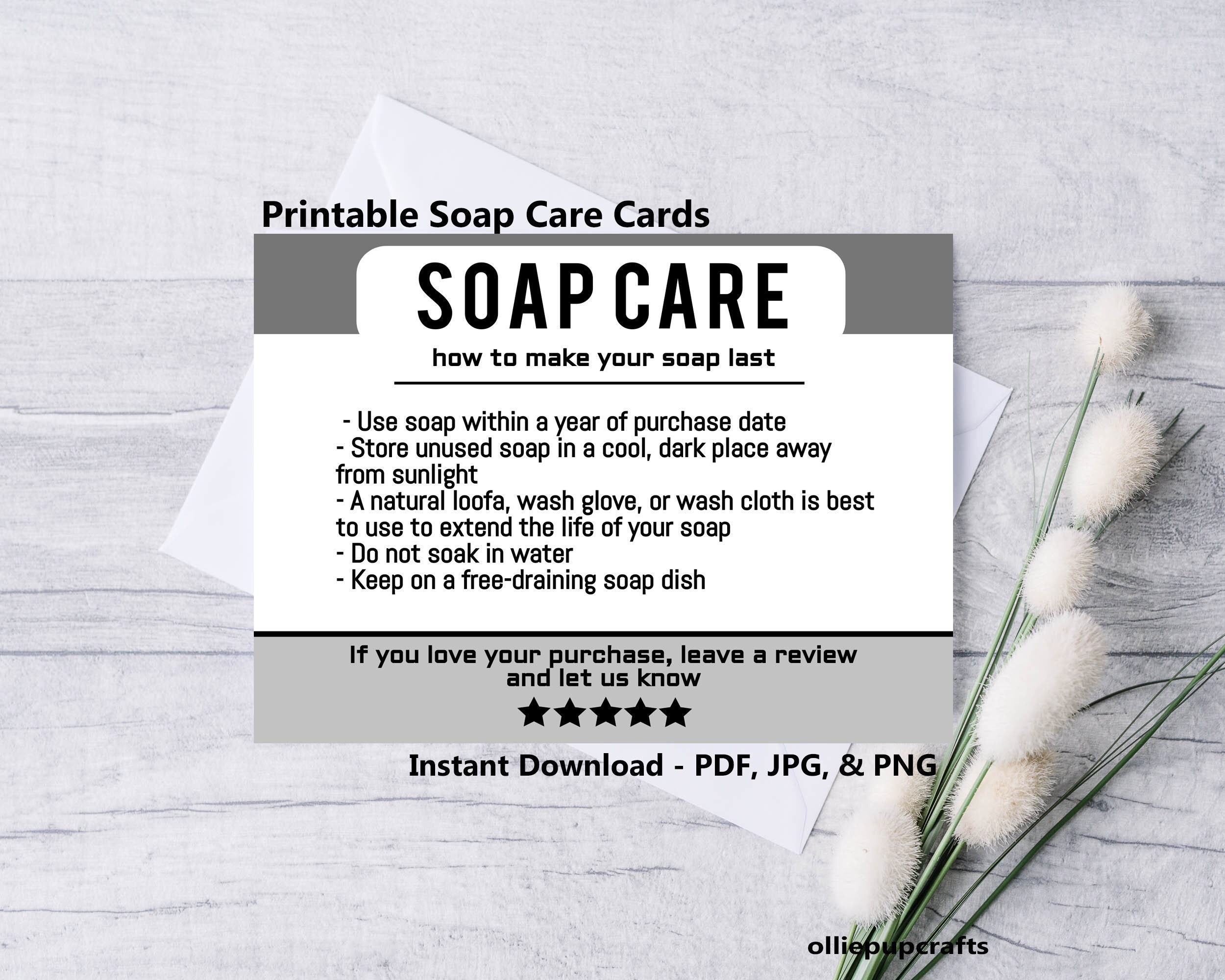 Printable Soap Packaging, Soap Packaging Ideas, Soap Bar Card Templates ...